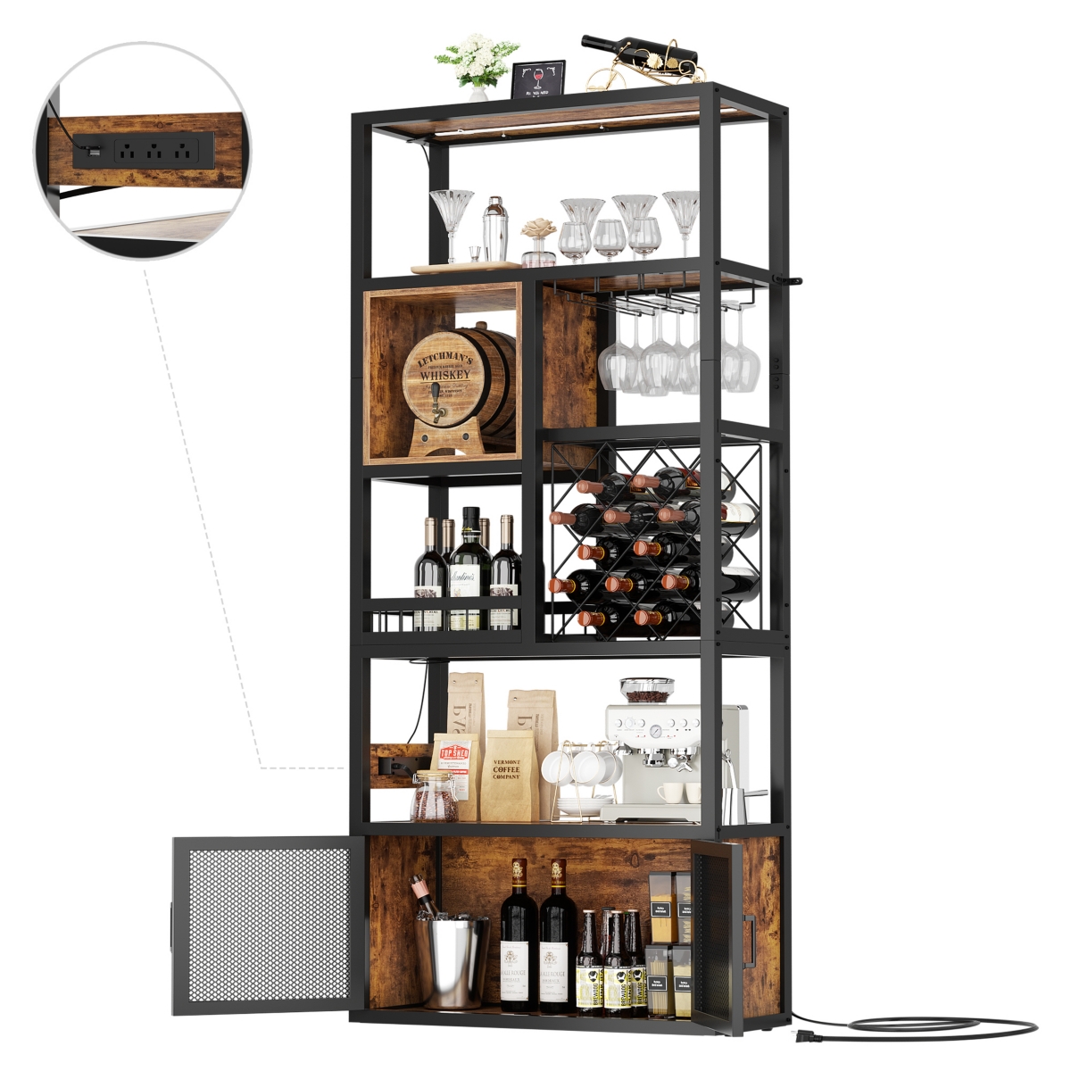Click here for Aheaplus Tall Wine Bar Cabinet with Led Light and... prices