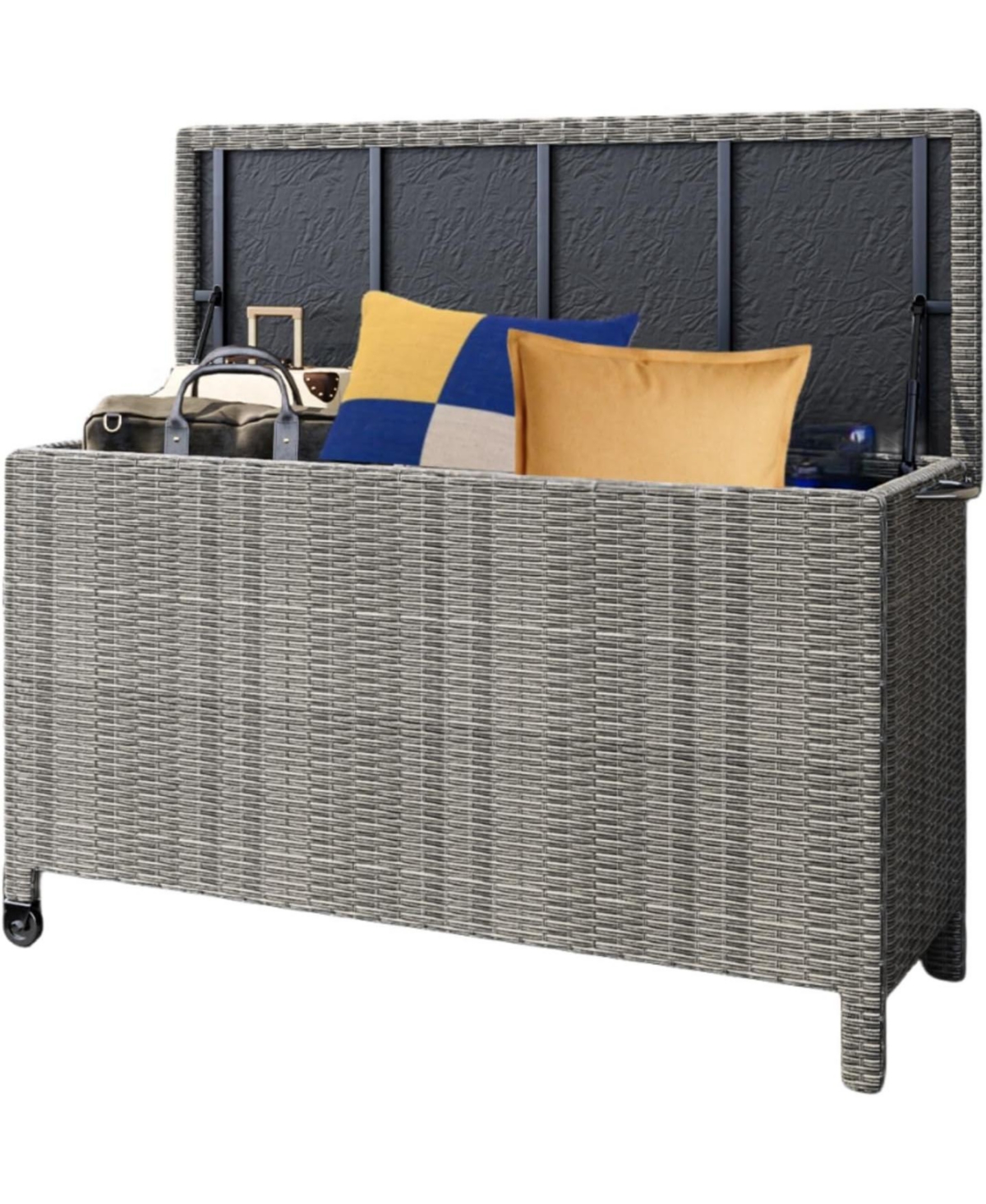 Click here for gaomon 120 Gallon Wicker Deck Box  Waterproof Outd... prices