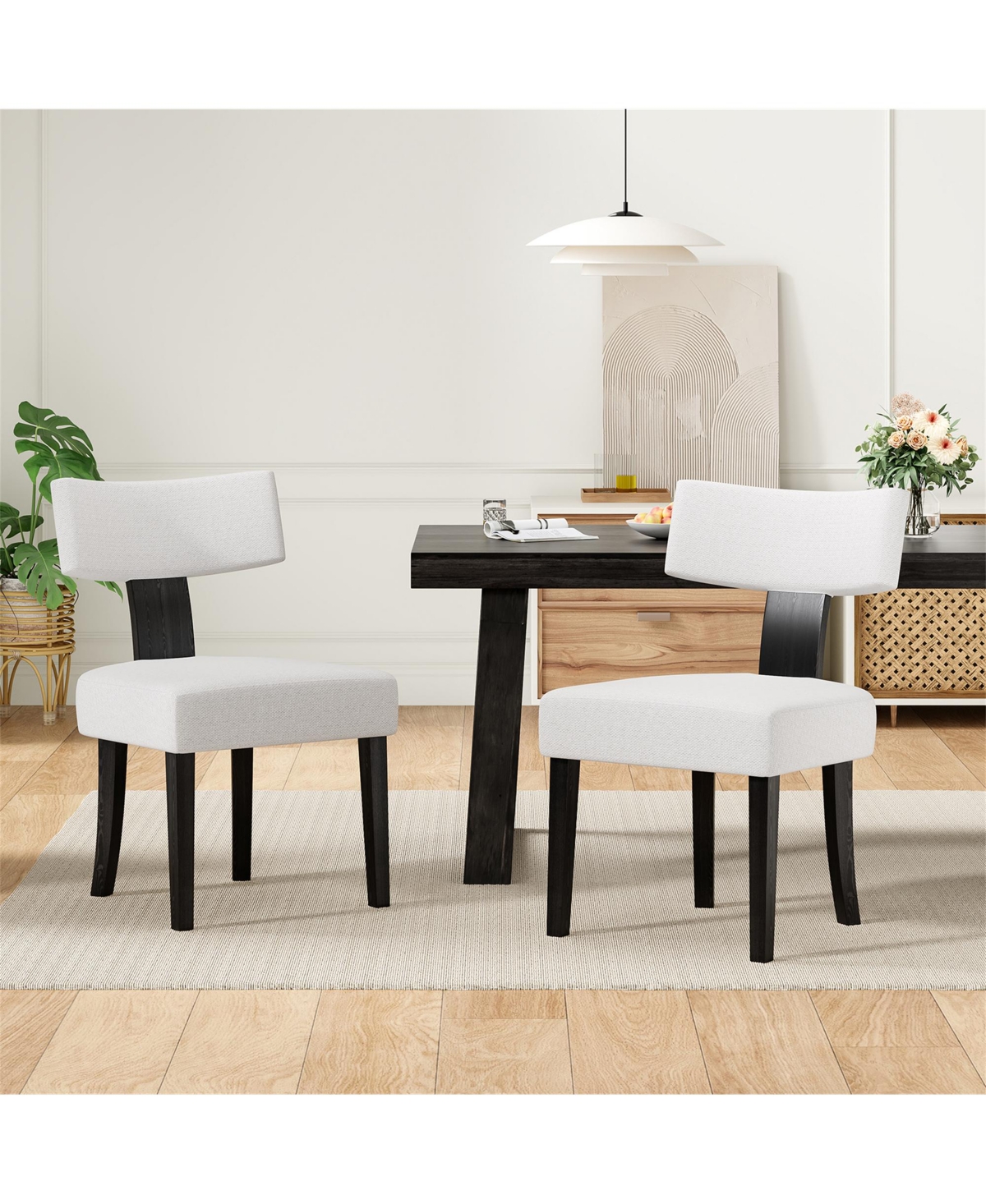 Click here for Clihome Mid Century Modern Woven Rope Seat Dining... prices