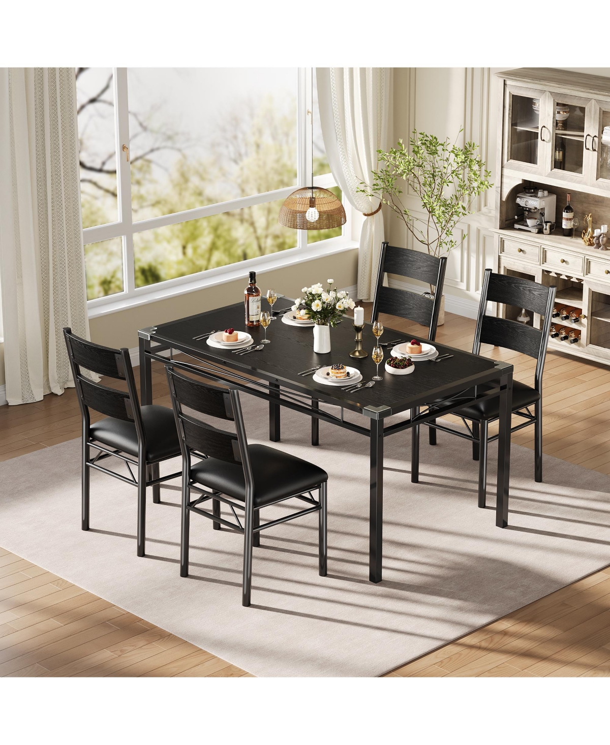 Click here for gaomon Dining Table Set for 4 with Upholstered Cha... prices