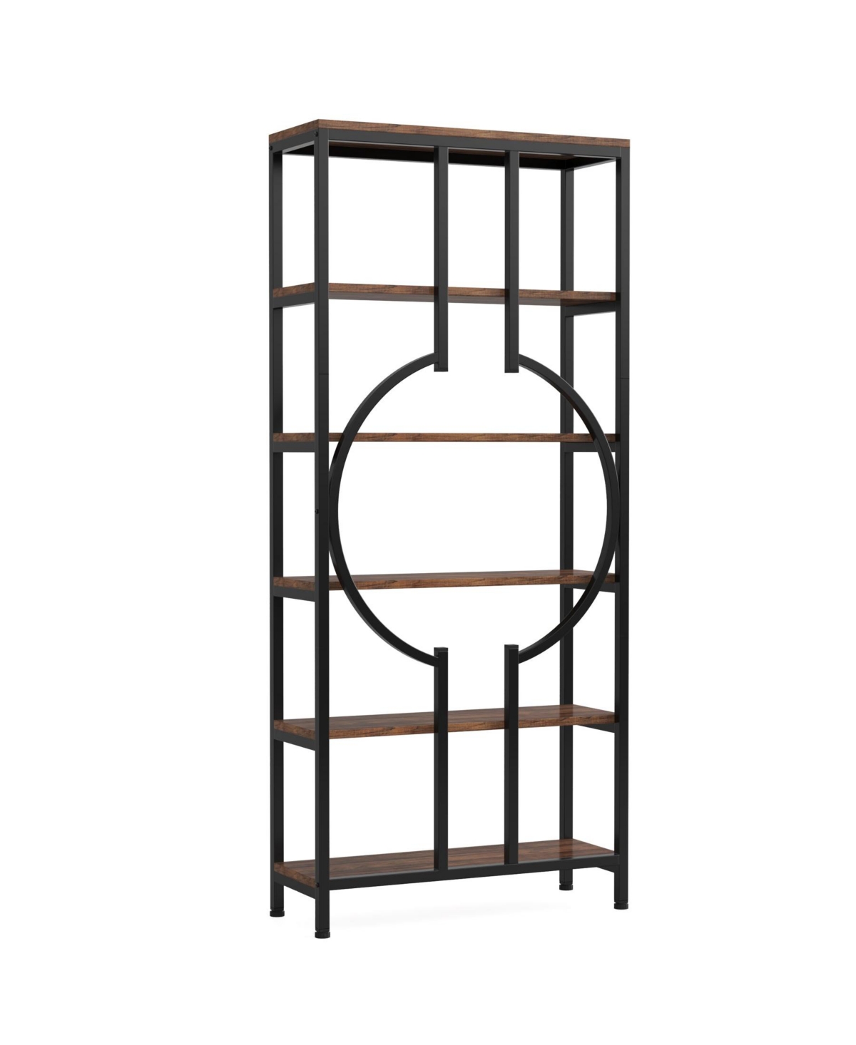 Click here for Slickblue 6 Tier Industrial Bookshelf with Open Di... prices