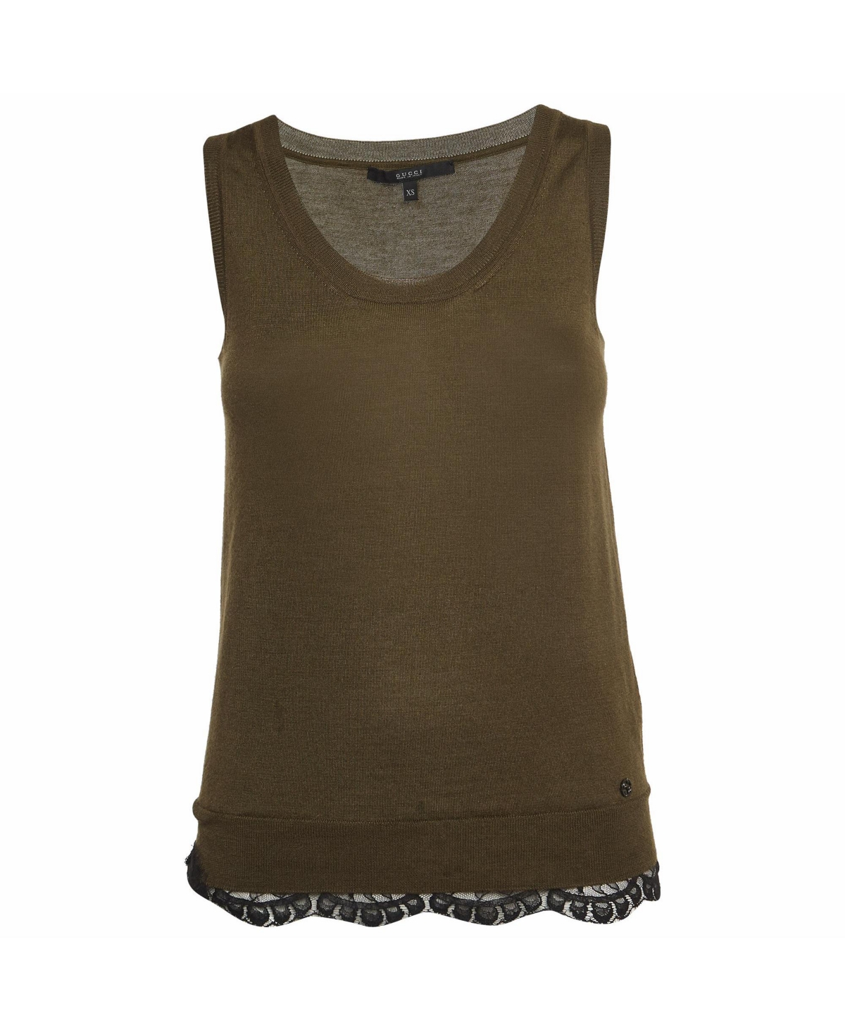 Click here for Pre-Owned Gucci Womens Lace-Trimmed Knit Sleeveles... prices