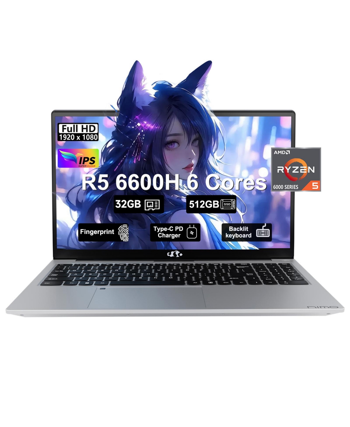 Click here for Nimo 15.6 Gaming Laptop Amd Ryzen 5 6600H 6-Cores... prices