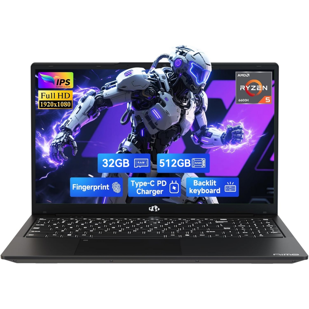 Click here for Nimo 15.6 Gaming Laptop Amd Ryzen 5 6600H 6-Cores... prices