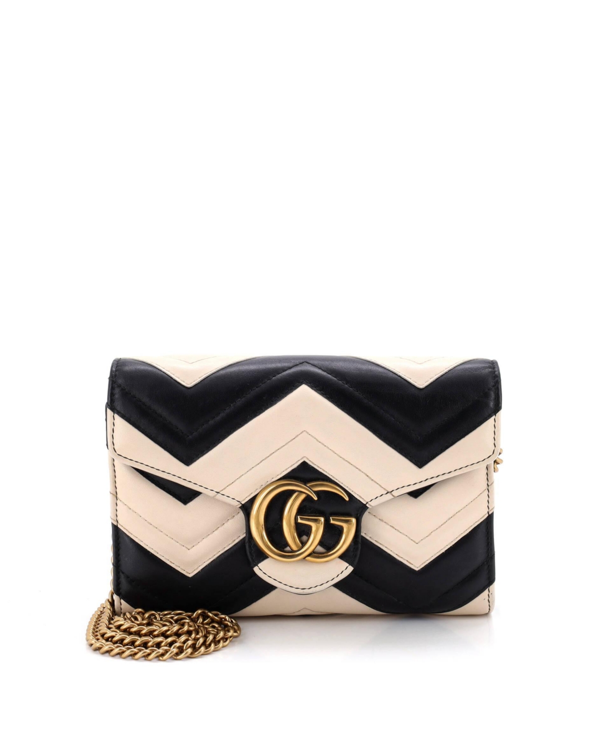 Click here for Pre-Owned Gucci Mini Gg Marmont Chain Wallet Matel... prices
