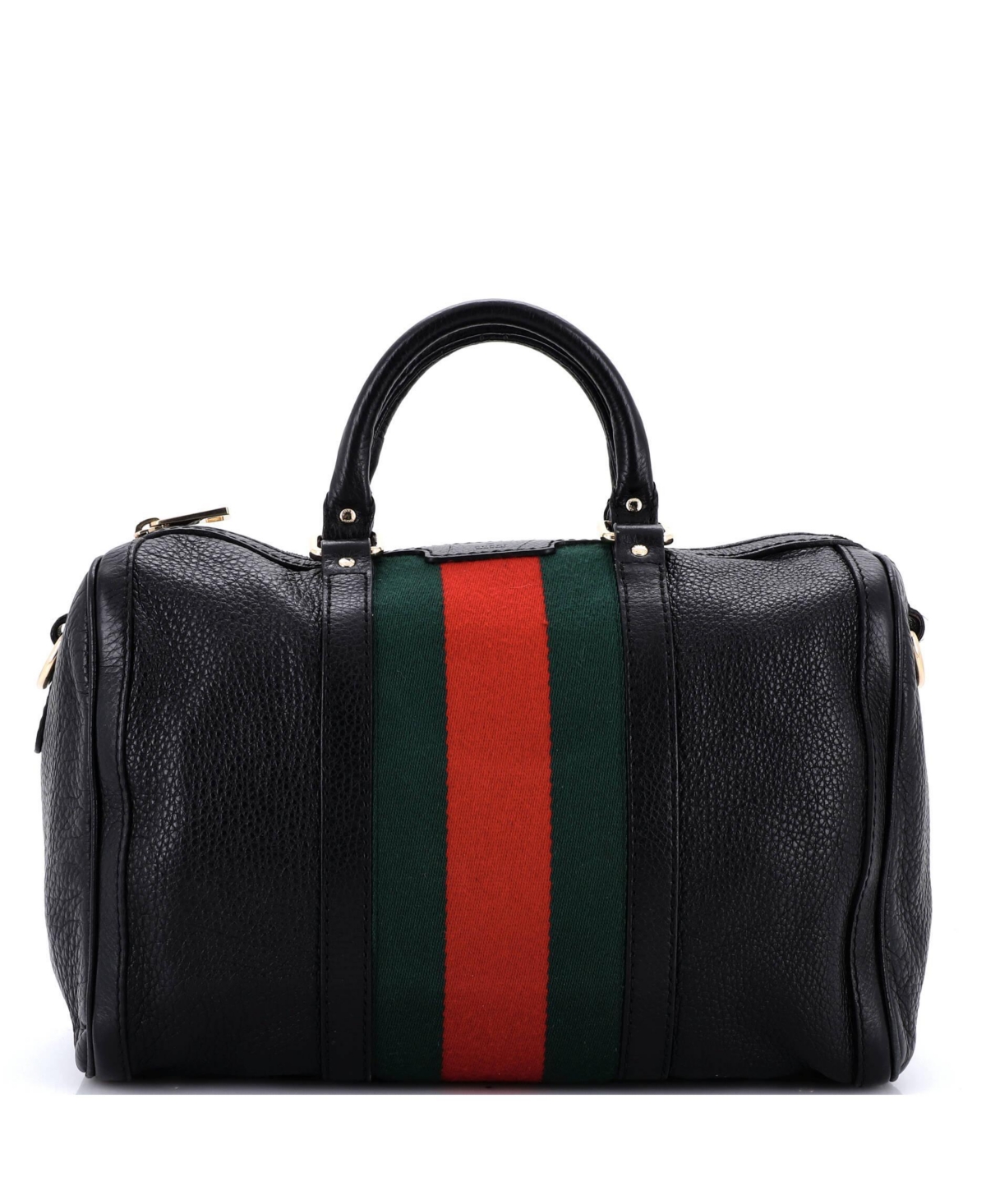 Click here for Pre-Owned Gucci Medium Vintage Web Boston Bag Leat... prices