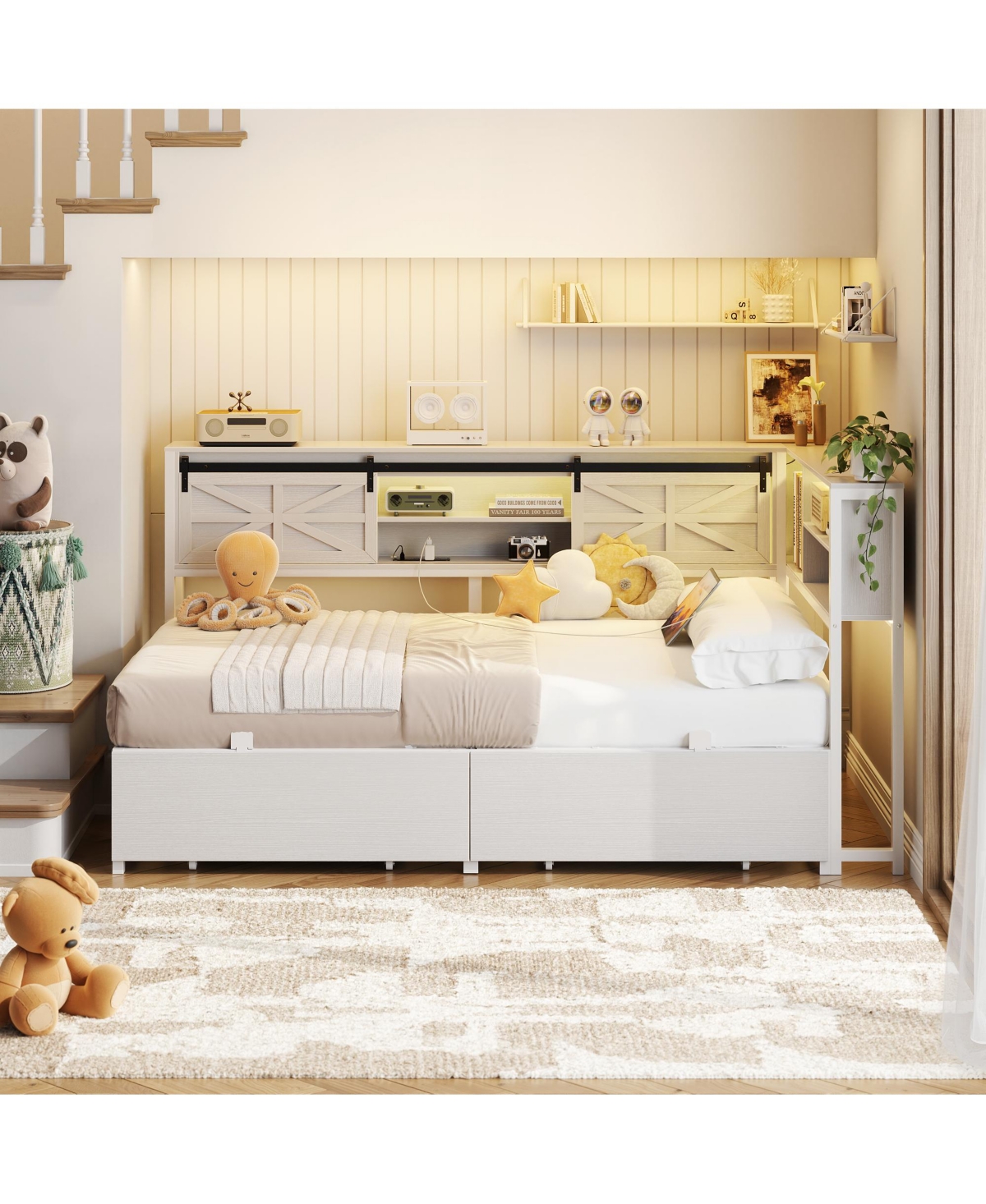 Click here for Aheaplus Bookcase Daybed with Wood Drawer  Corner... prices