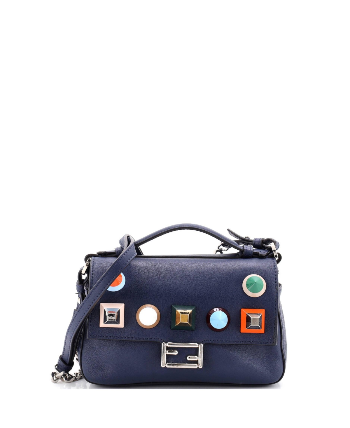 Click here for Pre-Owned Fendi Micro Double Baguette Studded Leat... prices