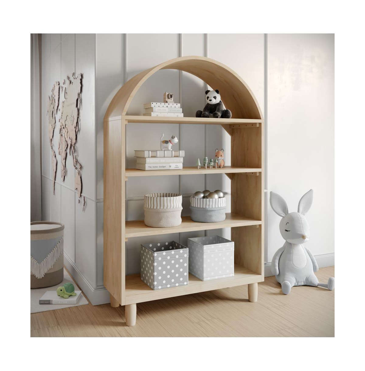 Click here for Wood Open Bookshelf with Covered Rounded Top  4 Sh... prices