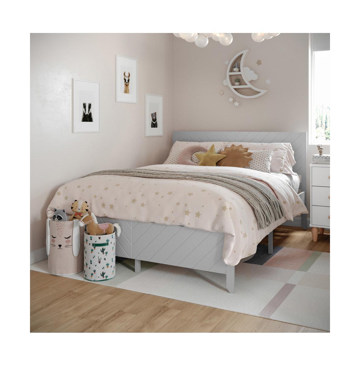 Click here for Buzz & Bloom Platform Bed Frame with Chevron Headb... prices
