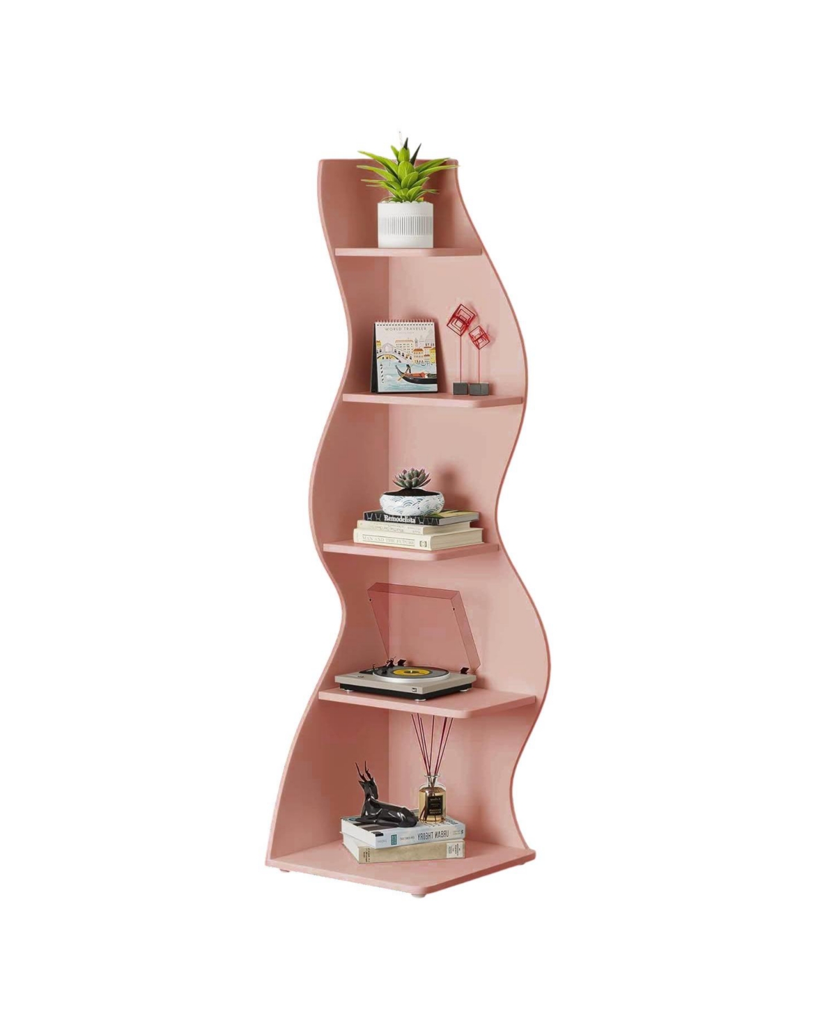 Click here for Slickblue Modern Corner Bookcase with 5 Tier Open... prices