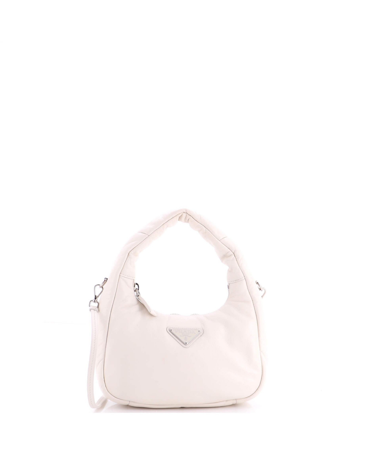 Click here for Pre-Owned Prada Mini Padded Hobo Leather - White prices