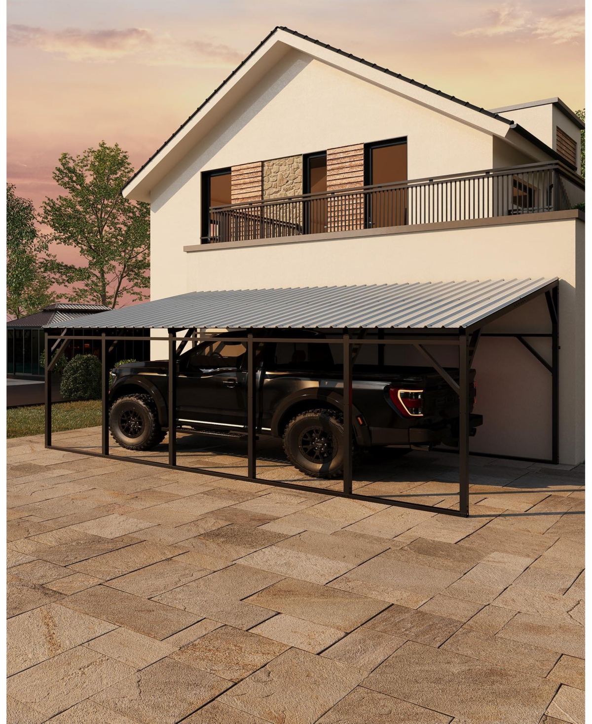 Click here for GarveeLife Lean-to Metal Carport  Vertical Roof Wa... prices