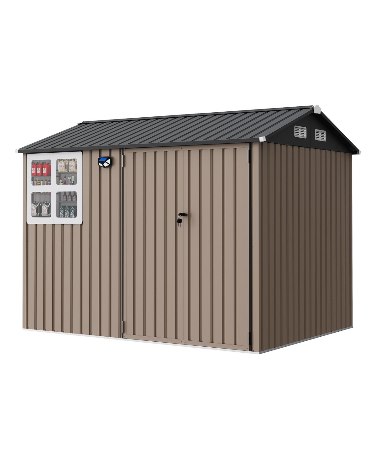 Click here for GarveeLife 6x8 Ft Metal Outdoor Storage Shed with... prices