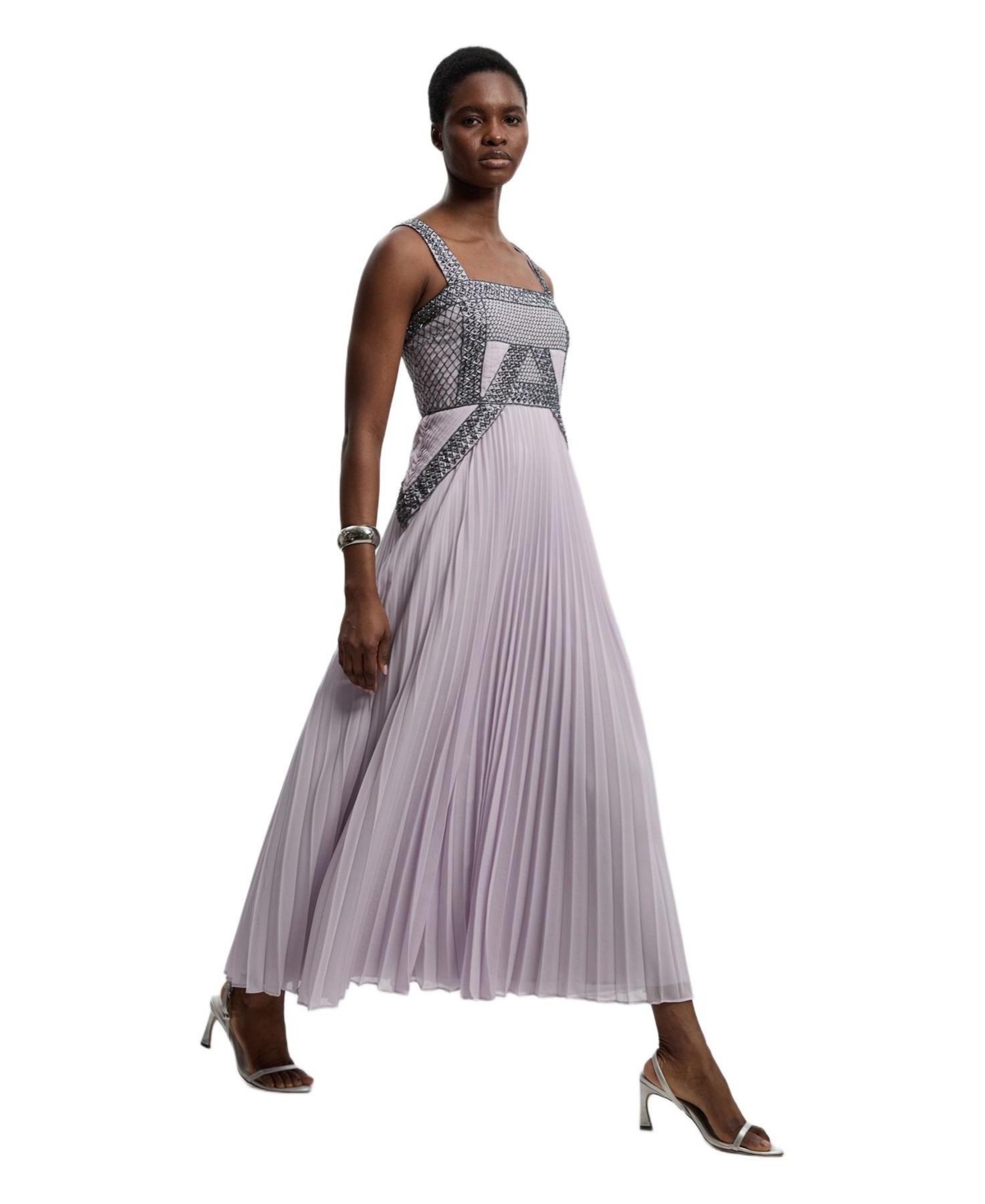Click here for Karen Millen Petite Embellished Pleated Midi Dress... prices