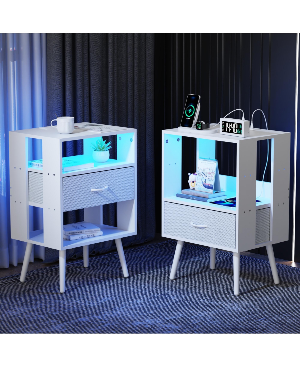 Click here for Rainsken Nightstand Set of 2  Modern Bedside Table... prices