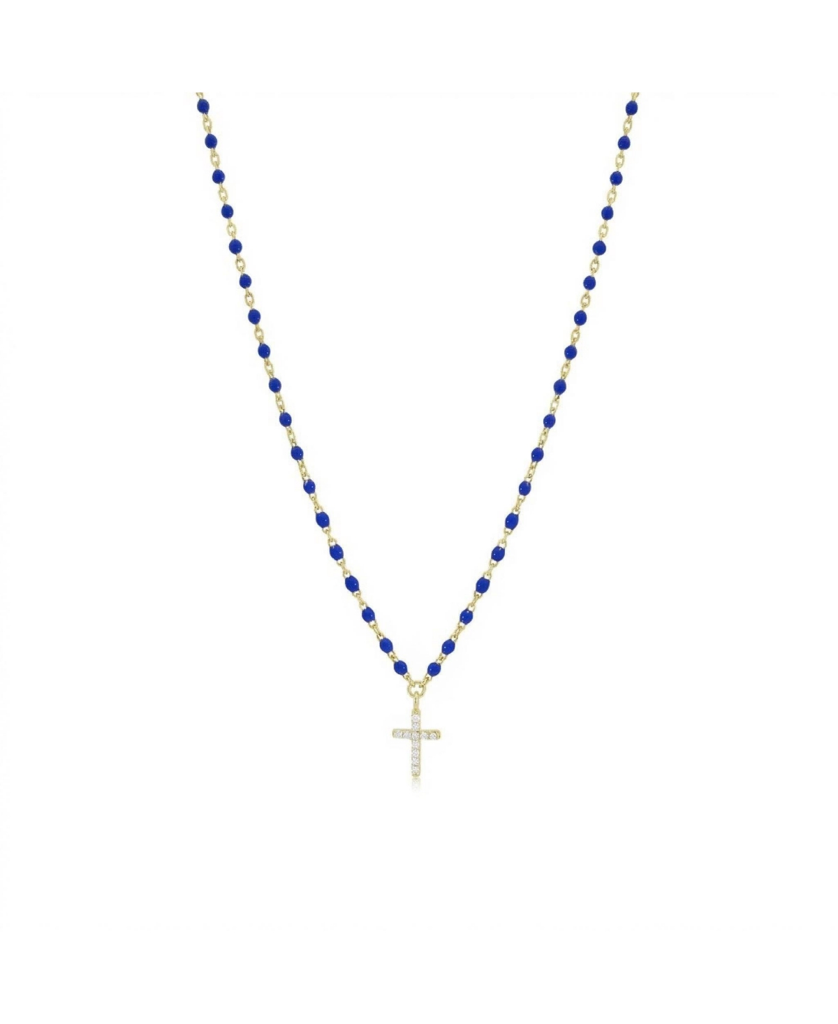 Click here for The Lovery Enamel Bead Cross Necklace 14K Gold-Pla... prices