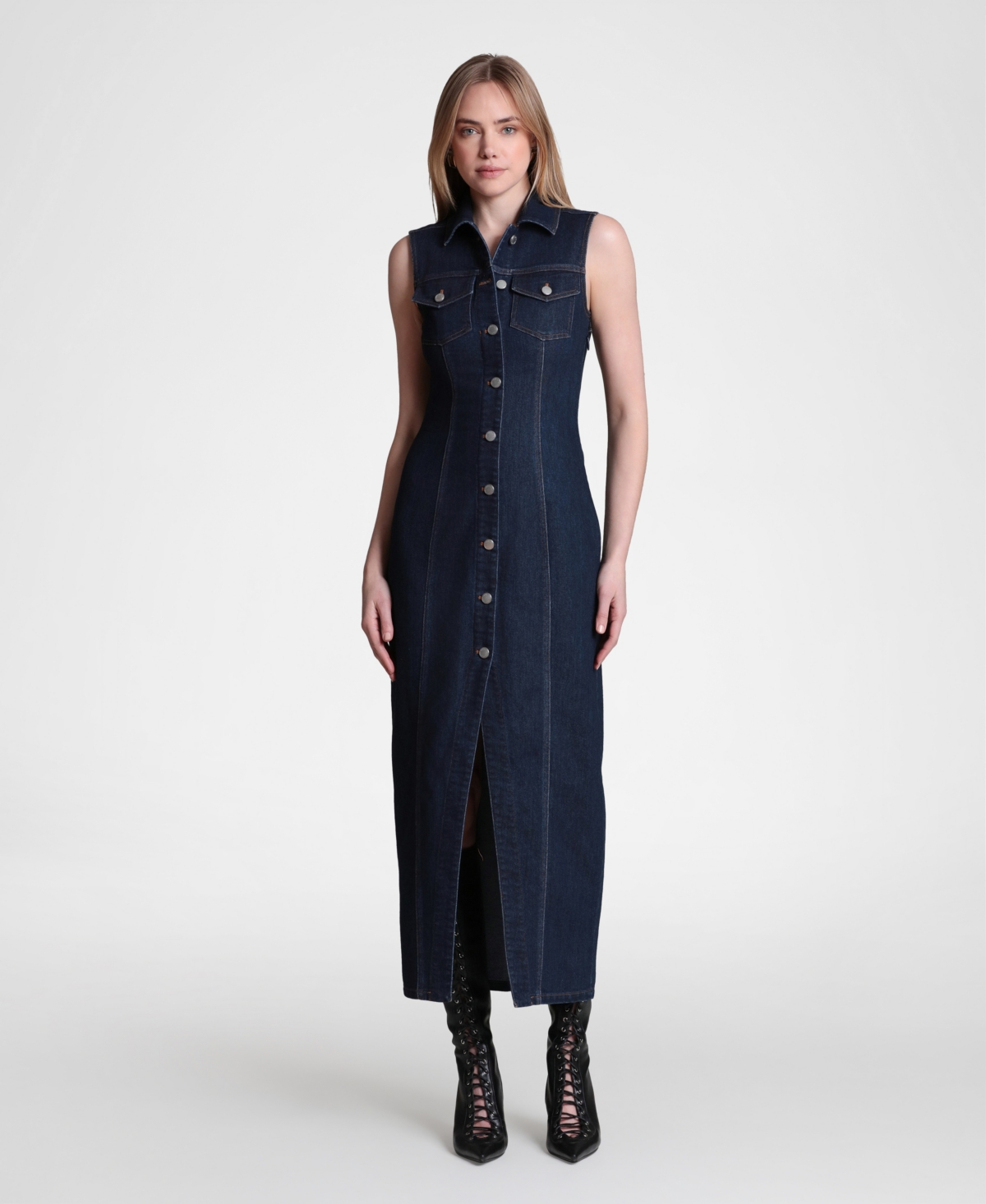 Click here for Avec Les Filles Womens Sleeveless Collared Mixed M... prices