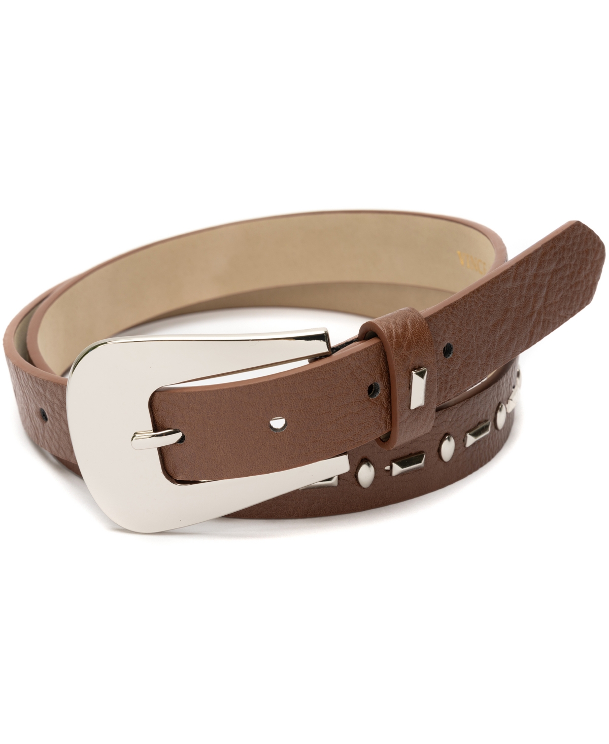 Click here for Vince Camuto Skinny Studded Pant Belt - Brown prices