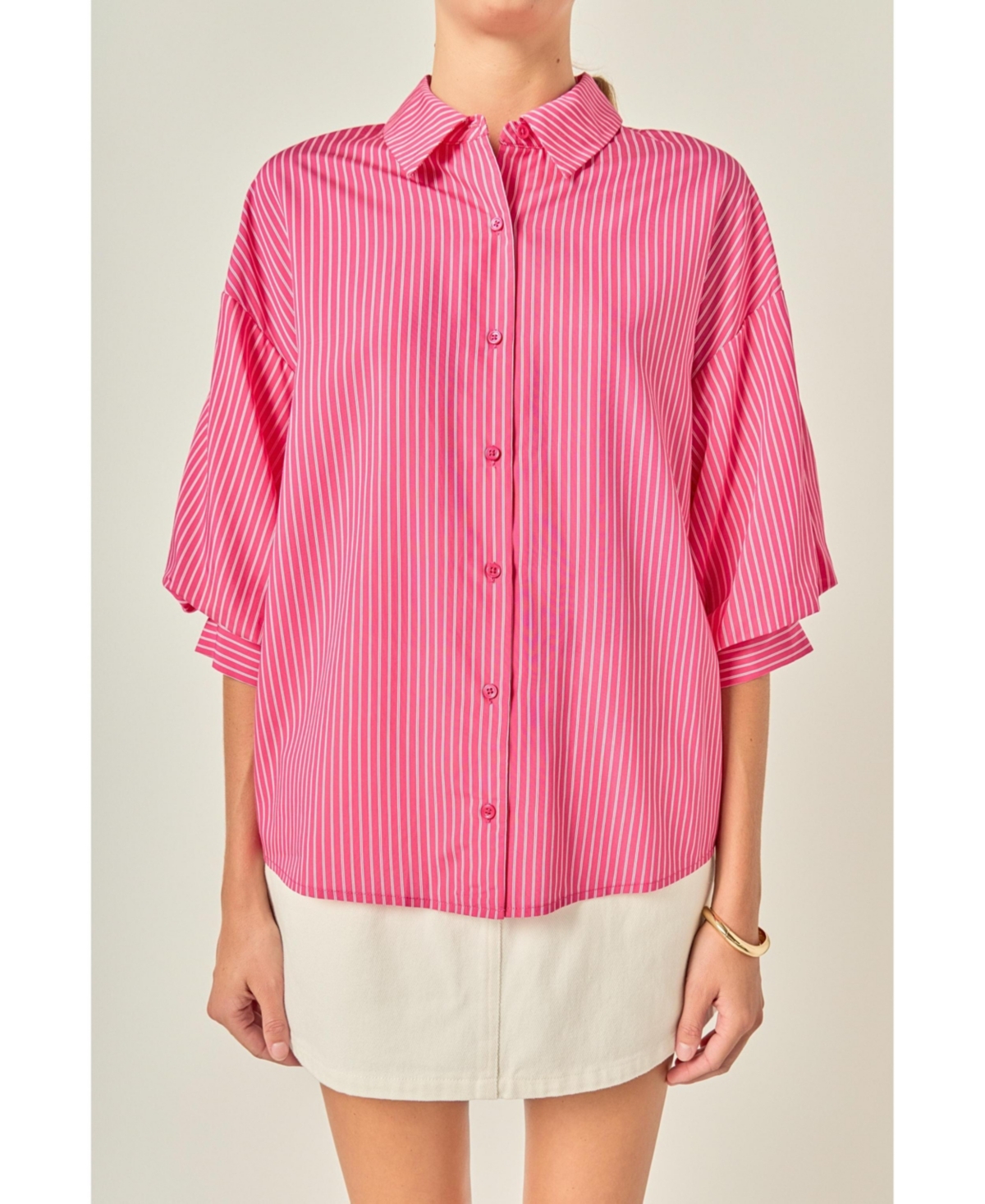 Click here for English Factory Womens Striped Ballon Sleeves Shir... prices