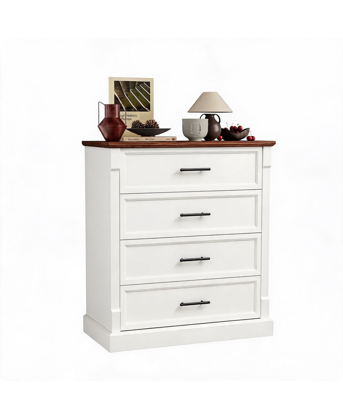 Click here for homfan 4-Drawer Farmhouse Tall Chest with Metal Ha... prices