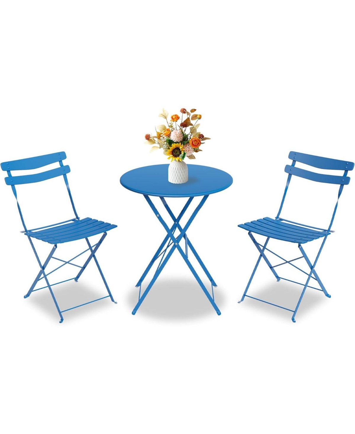 Click here for Xo Bistro Table and Chairs Set of 2  3-Piece Foldi... prices