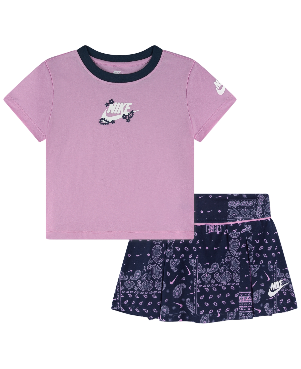 Click here for Nike Girls 4-6X Retro Remix Top and Shorts  2-Piec... prices