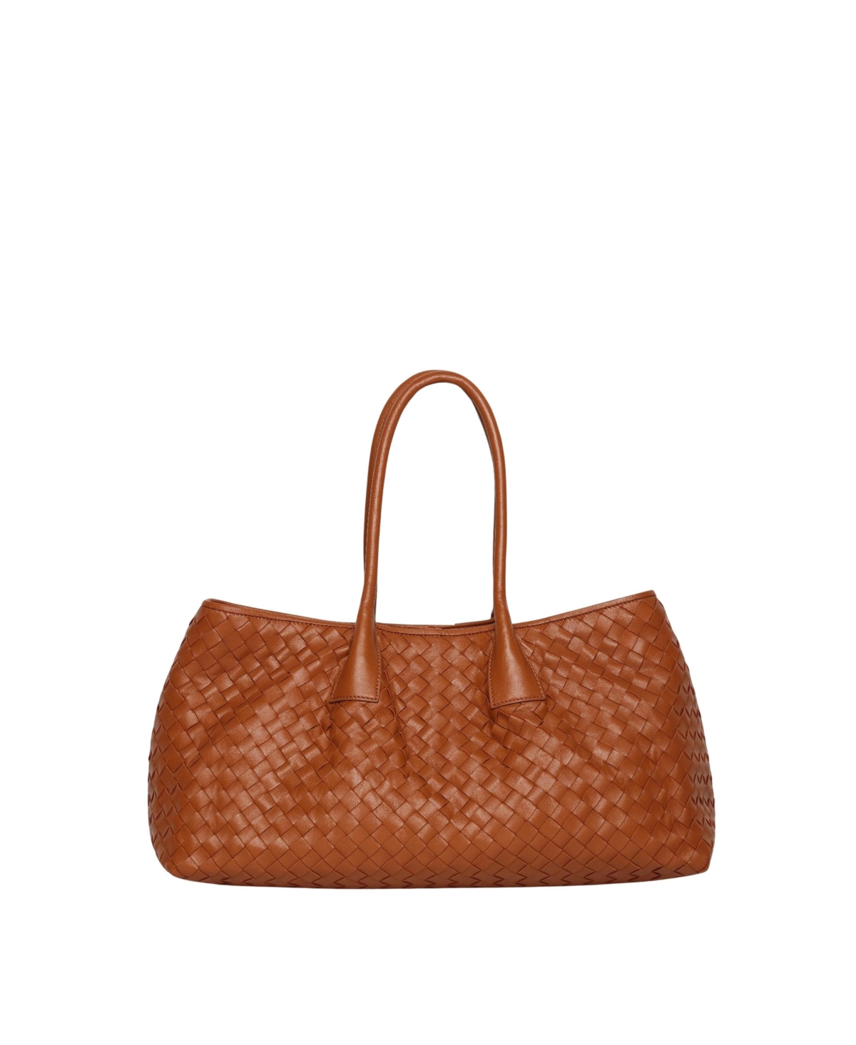 Click here for Walter Baker Alina Woven Leather Tote - Tan prices