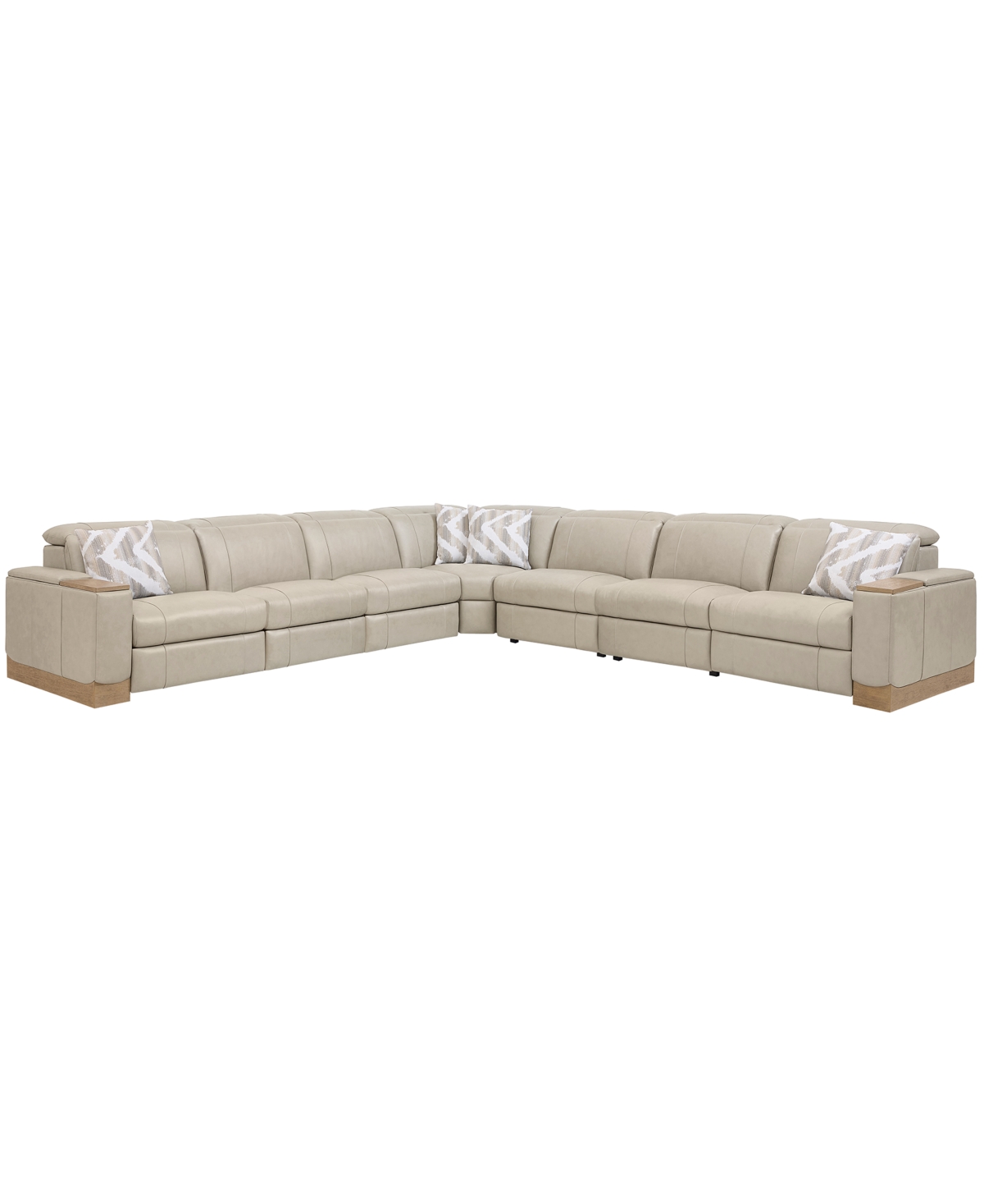Maxyne 7-Piece L-Shape Sectional with 4 Power Motion Recliners - Beige