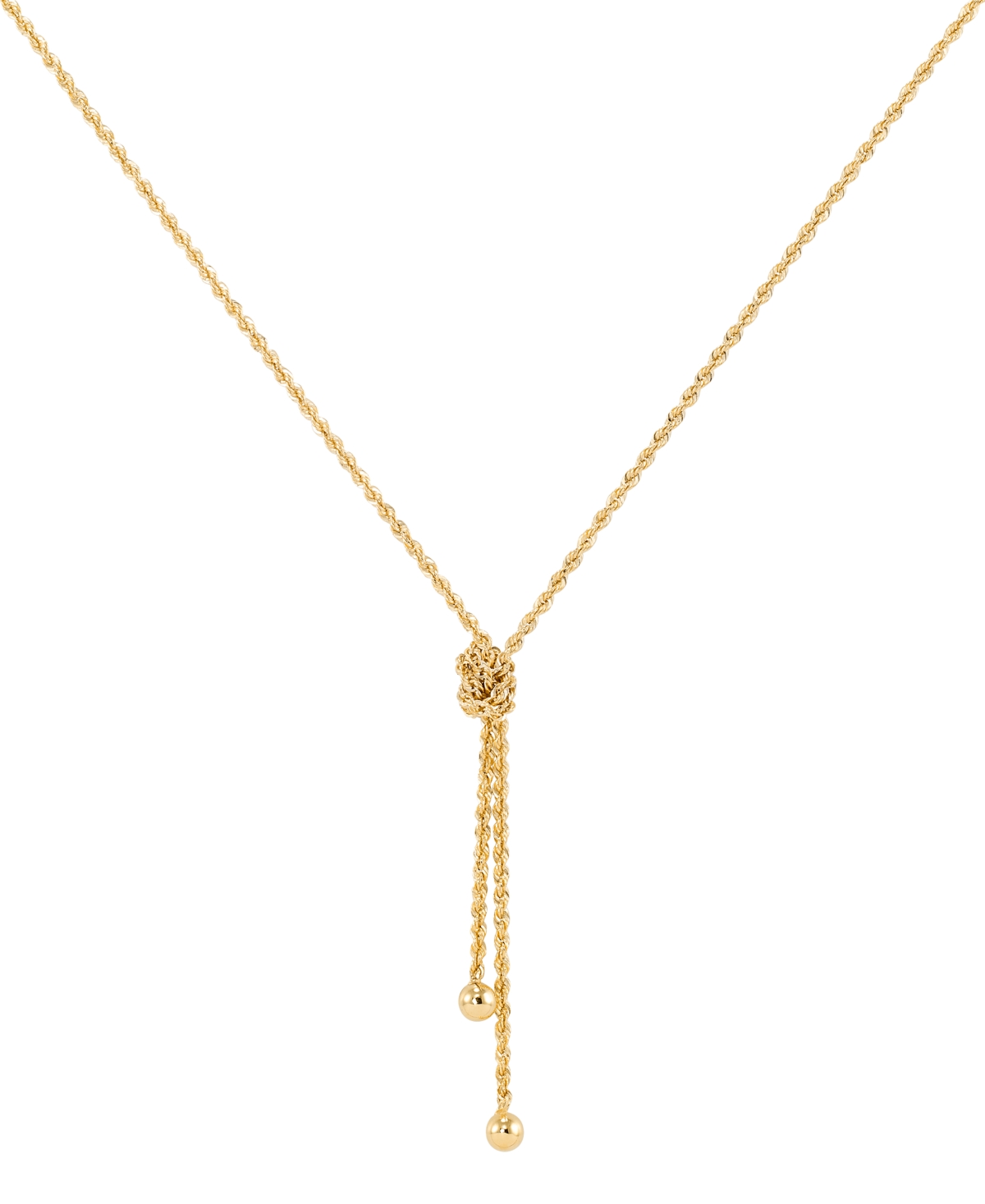 Click here for Macys Rope Knot Pendant Necklace in 10k Yellow Gol... prices
