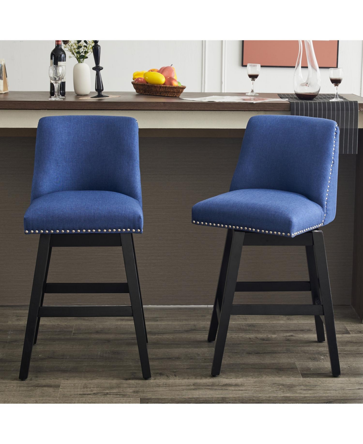 Click here for Rainsken Swivel Bar Stools Set of 2  linen fabric... prices