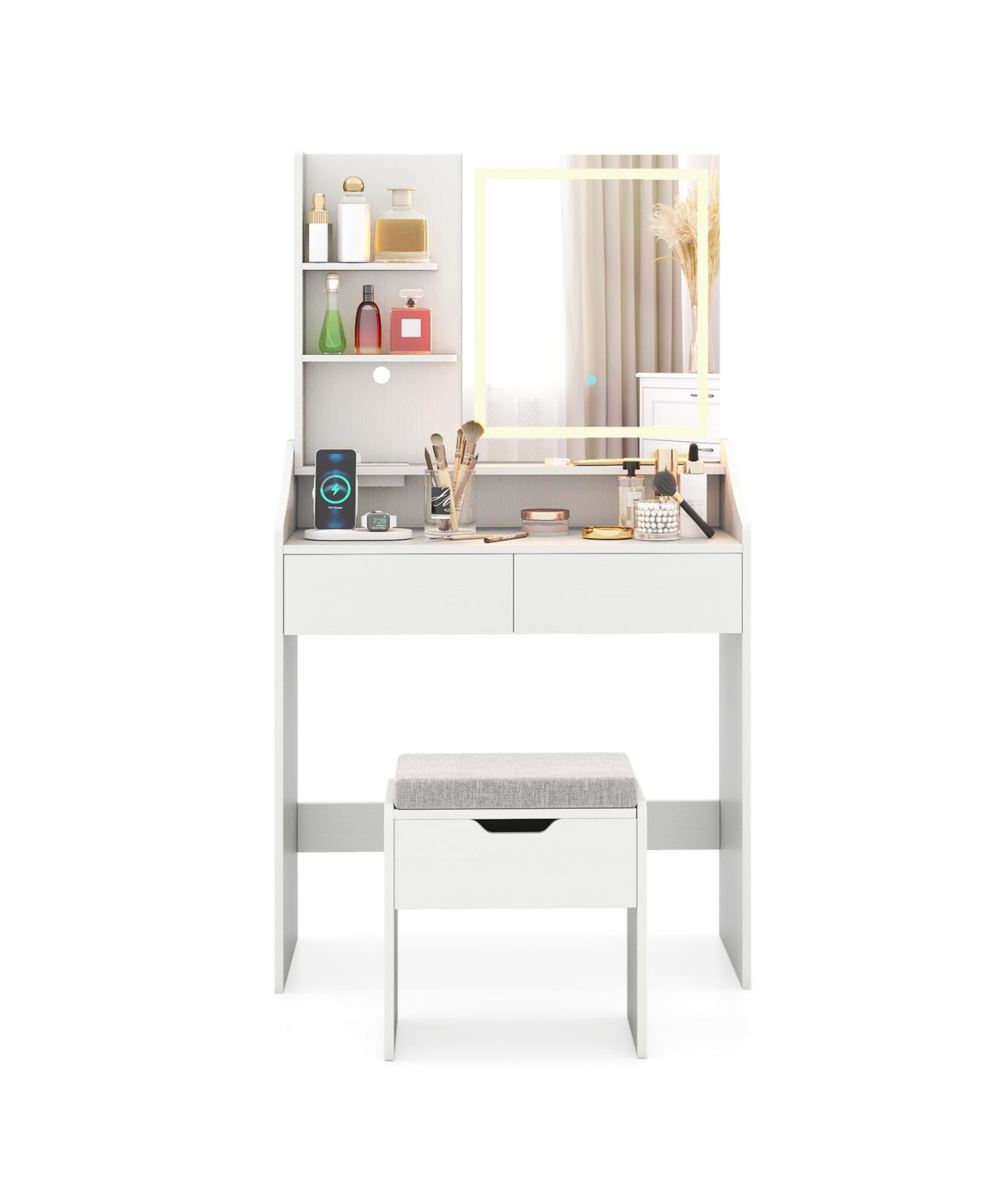 Click here for Slickblue Led Vanity Table with 3 Color Modes  Ide... prices