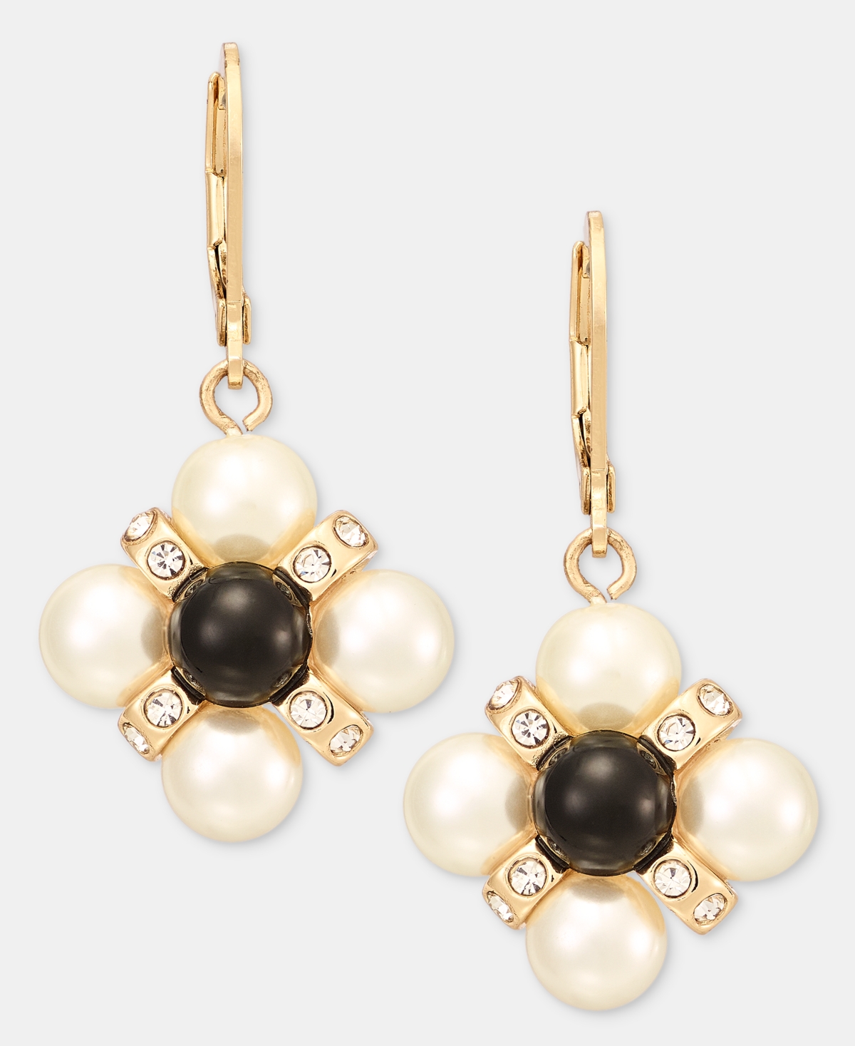 Click here for Charter Club Glass and Faux Pearl Leverback Drop E... prices