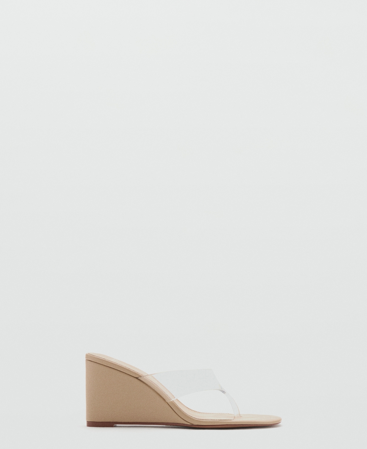 Click here for Mango Womens Vinyl Strap Wedge Sandals - Nude prices