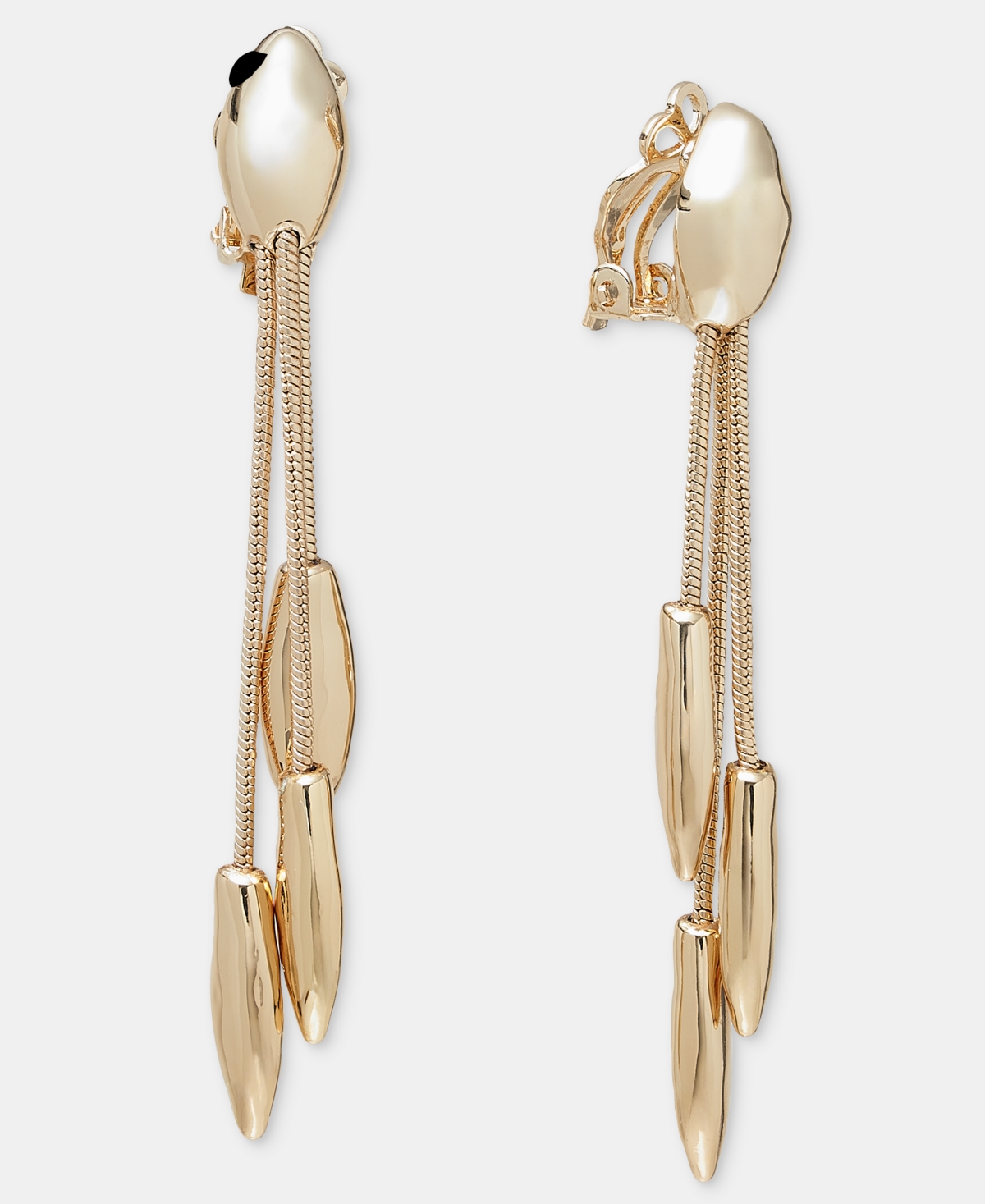 Click here for Style & Co Shaky Chain Clip-On Linear Drop Earring... prices