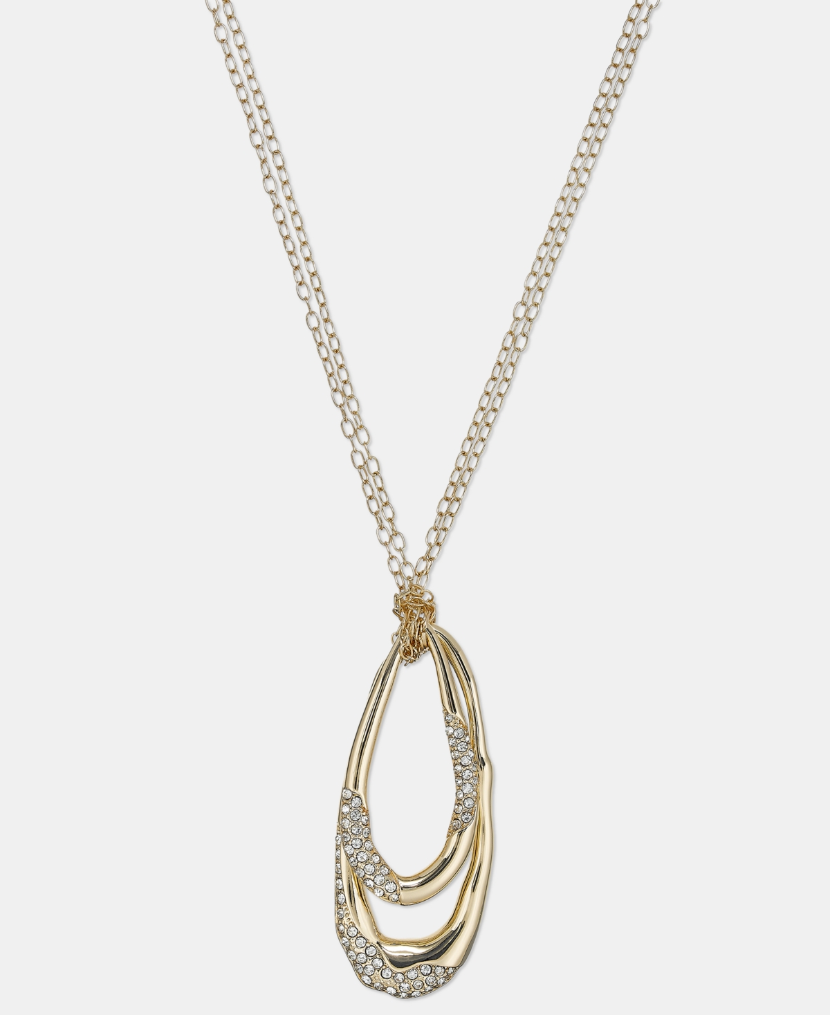 Click here for Style & Co Glass Crystal Long Double Drop Pendant... prices