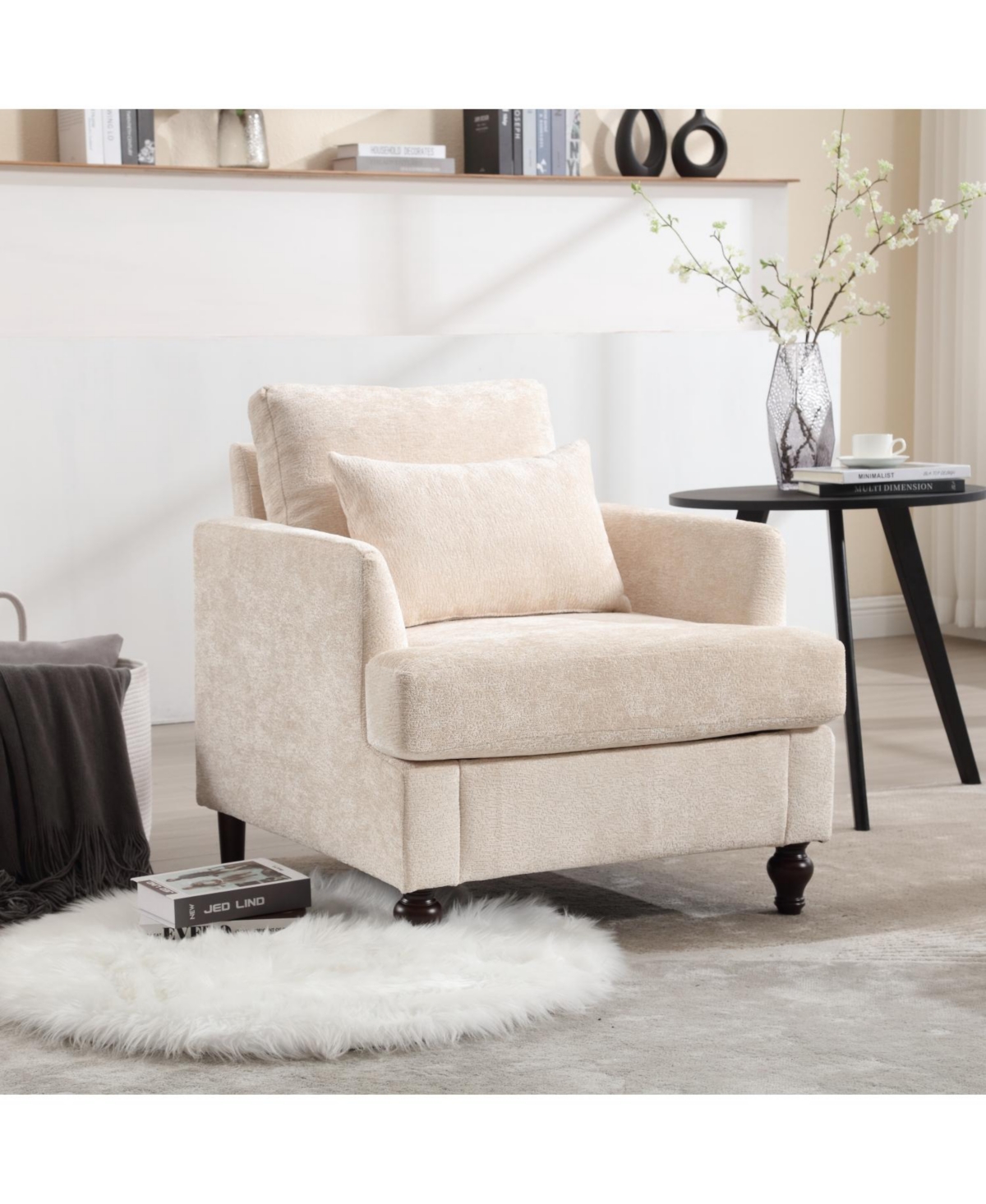 Click here for Rainsken Modern Accent Chair with Studded  Upholst... prices