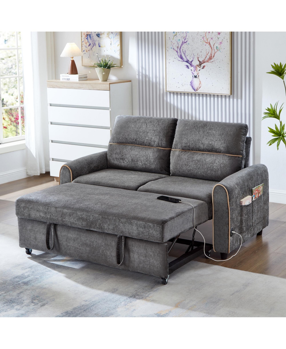 Click here for Rainsken Convertible Sofa Bed  Chenille Pull Out S... prices