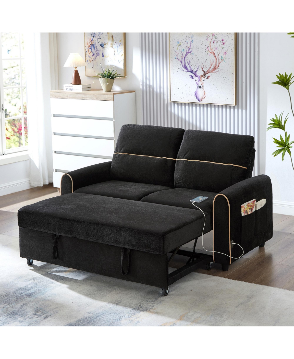 Click here for Rainsken Convertible Sofa Bed  Chenille Pull Out S... prices