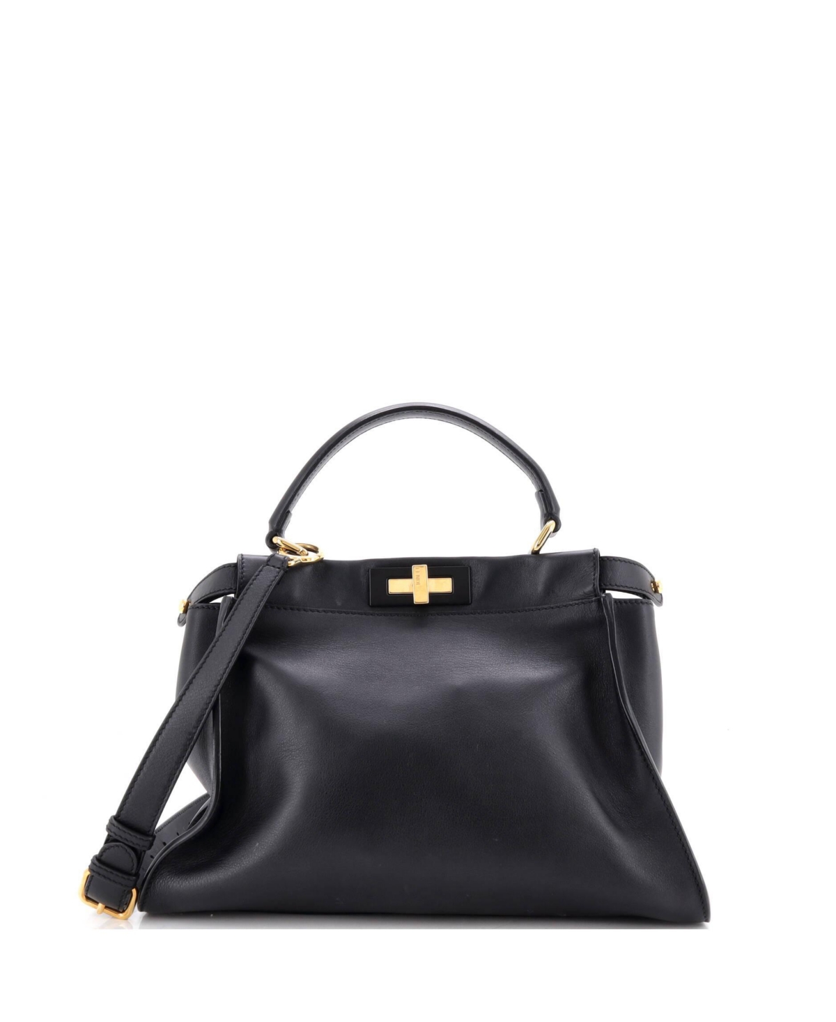 Click here for Pre-Owned Fendi Regular Peekaboo Bag Rigid Leather... prices