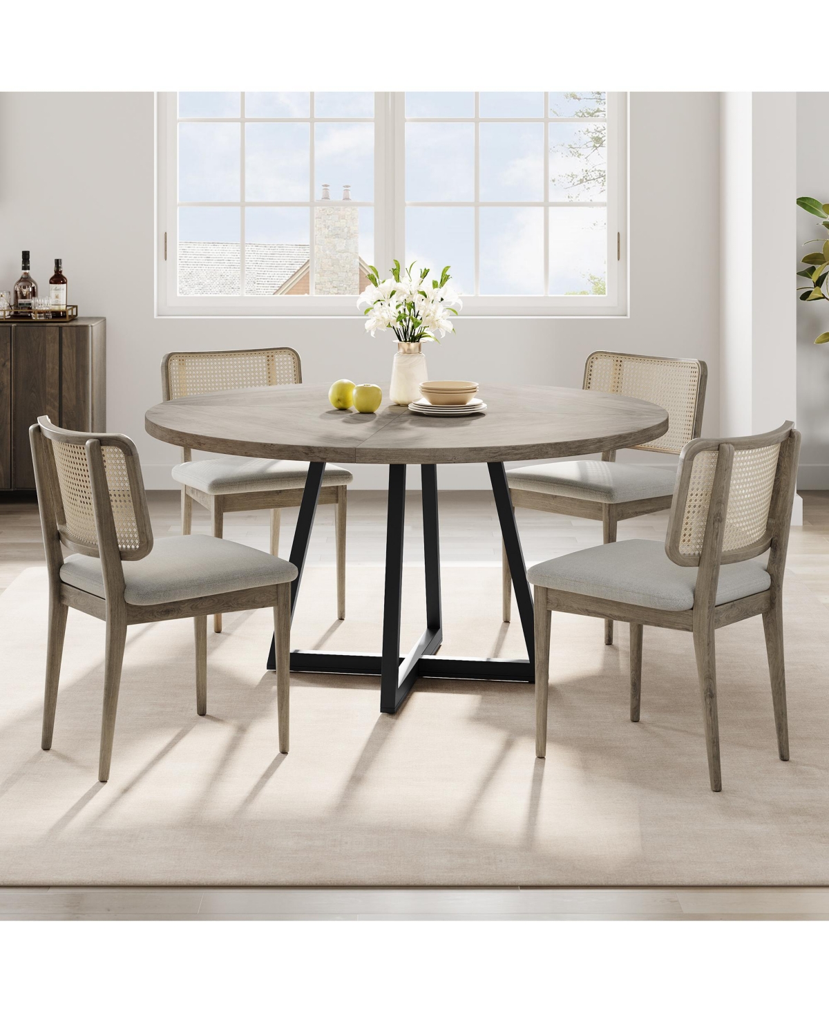 Click here for homfan Round Dining Table for 4-6  Industrial Circ... prices