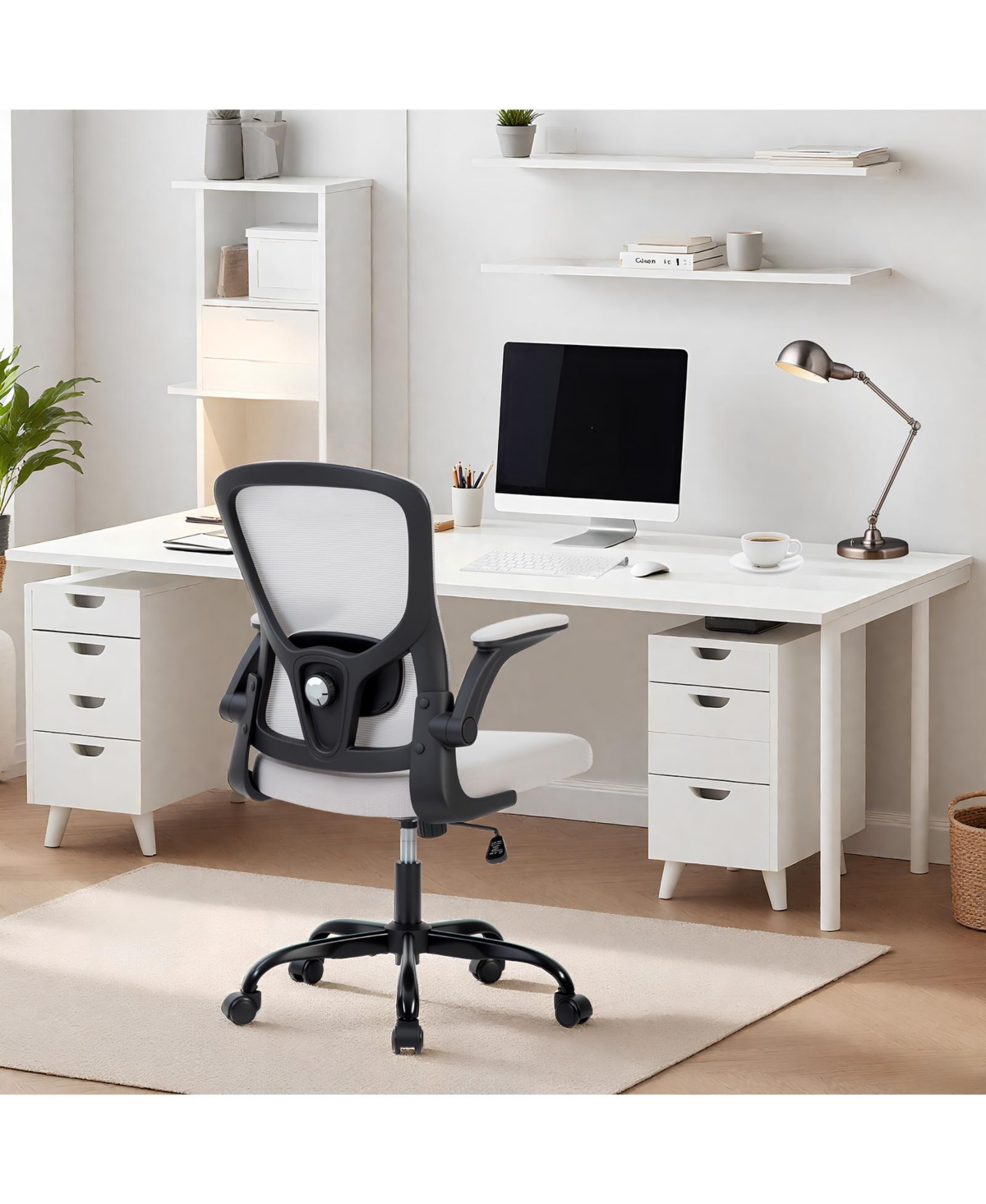 Click here for homfan 350LB Swivel Desk Chair with Adjustable Lum... prices