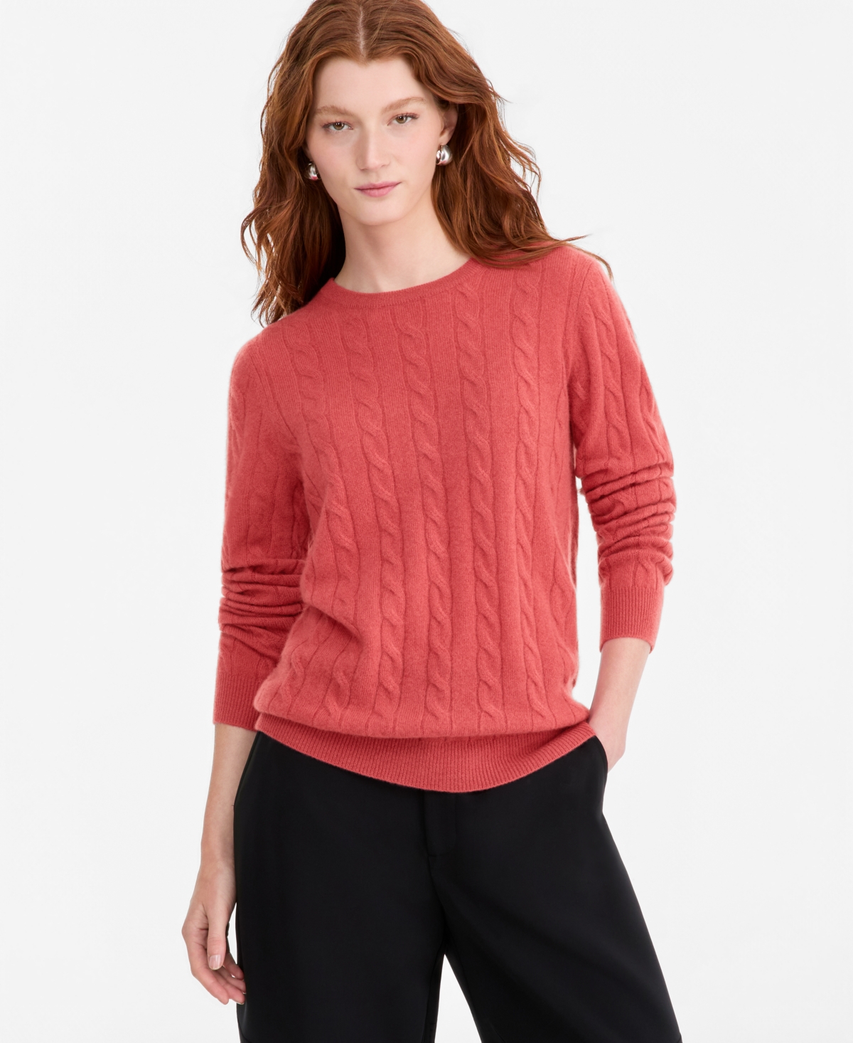 Click here for Charter Club Womens Cable-Knit Crewneck 100 Cashme... prices