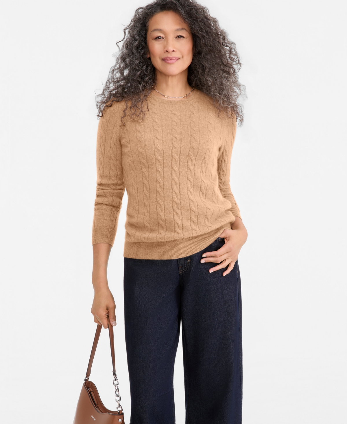 Click here for Charter Club Womens Cable-Knit Crewneck 100 Cashme... prices