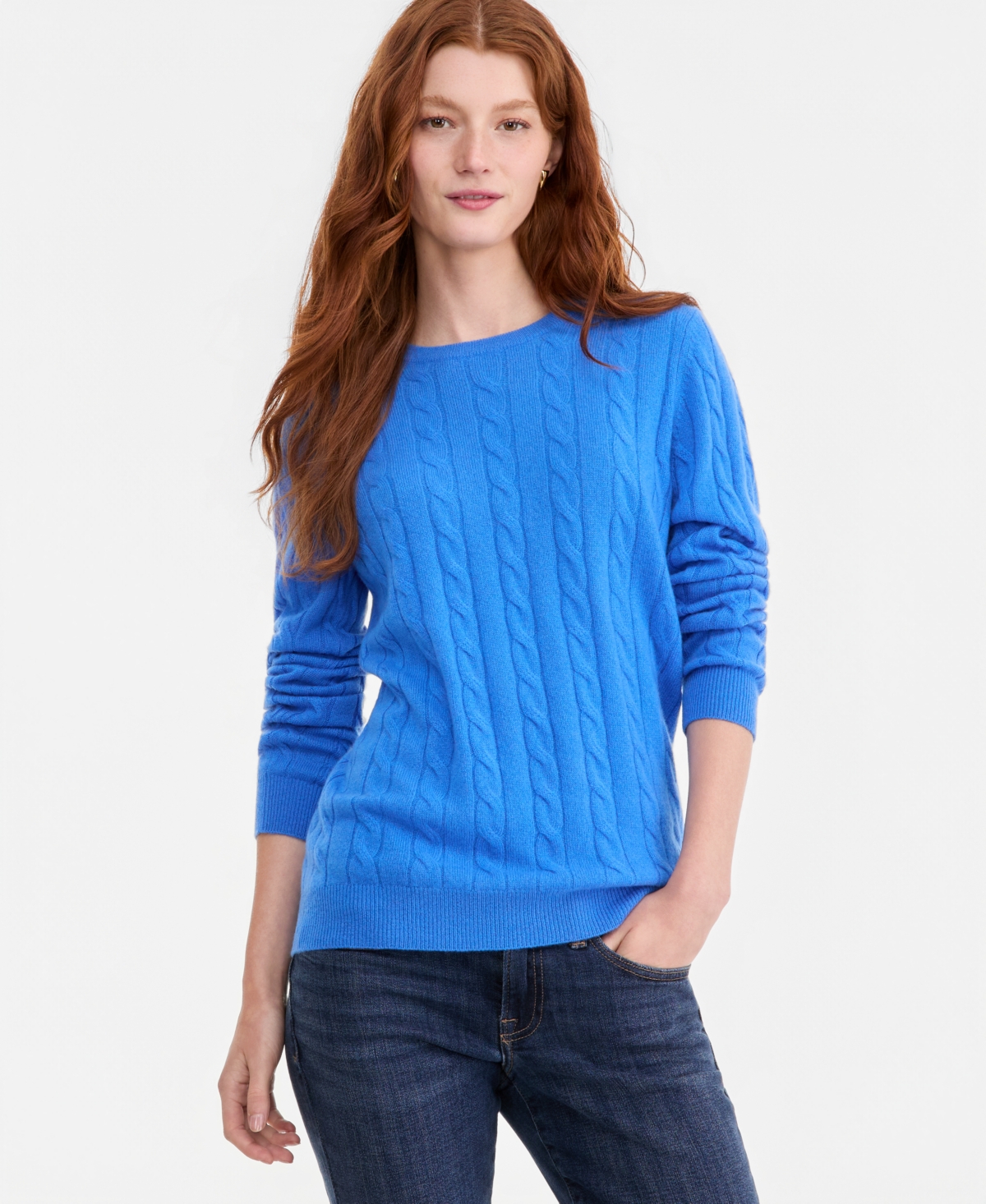 Click here for Charter Club Womens Cable-Knit Crewneck 100 Cashme... prices