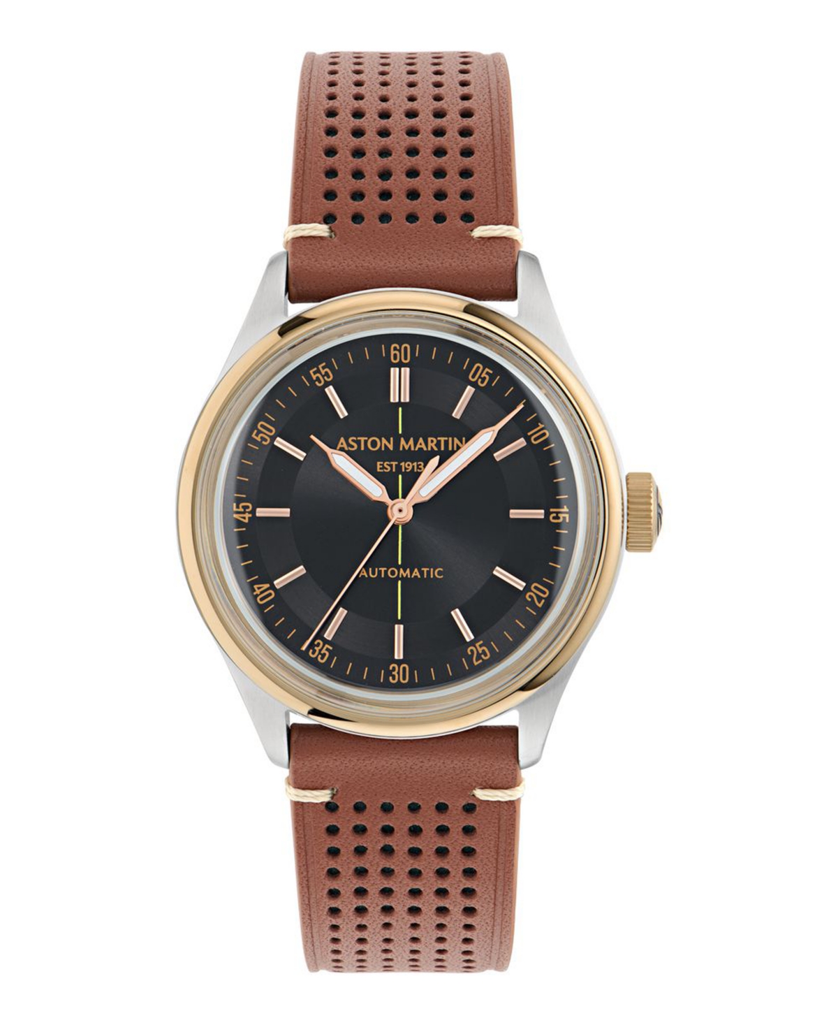 Click here for Aston Martin F1 Mens Automatic Black Leather Strap... prices