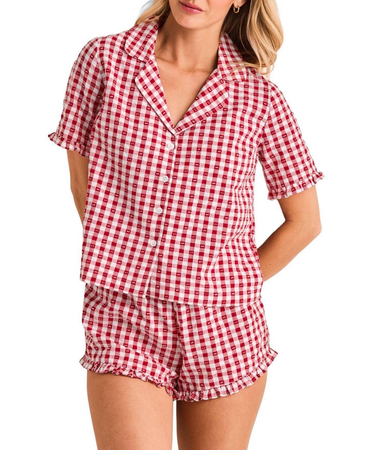 Click here for Adore Me Womens Barbara Short Pajama Set - Red prices