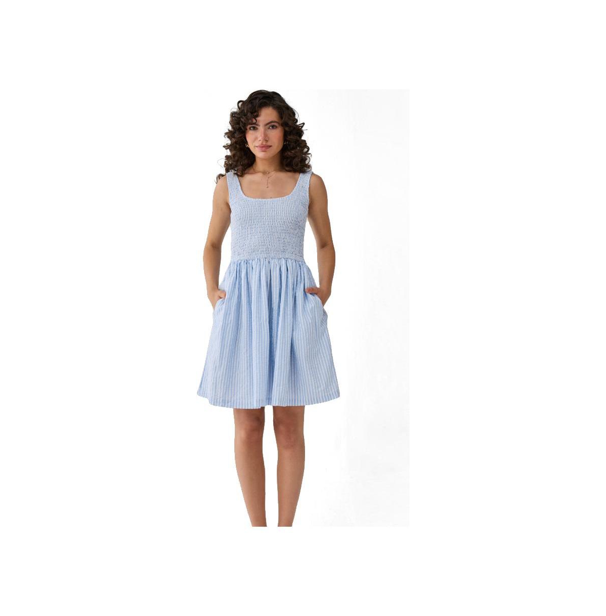 Click here for Reistor Womens Smocked Tencel Short Dress - Cloudl... prices
