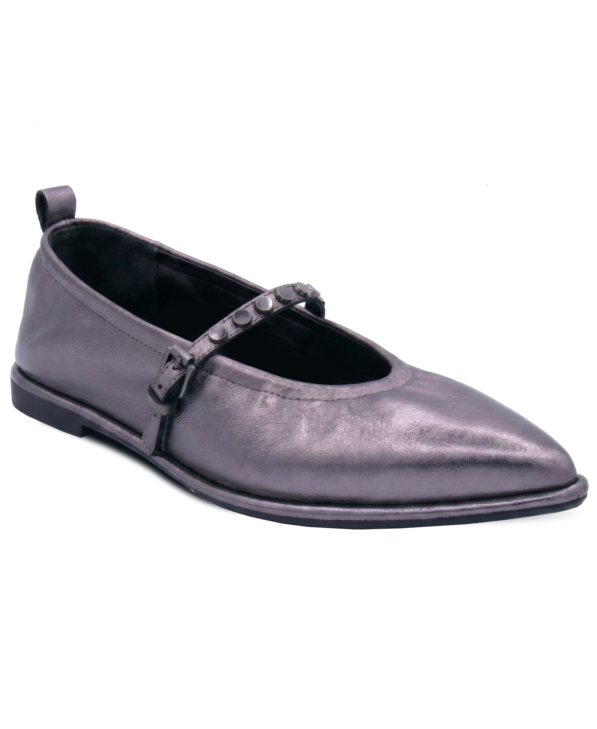Click here for Ash Womens Bella Studs Slip-On Flats - Gun Softcri... prices