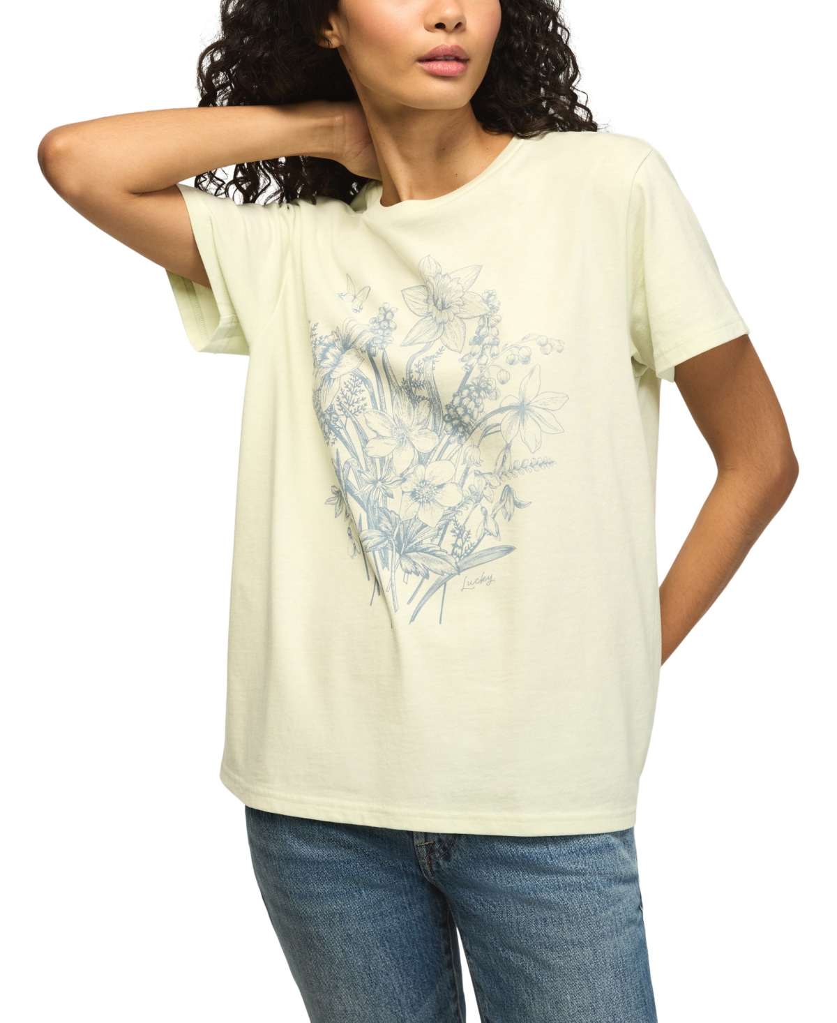 Click here for Lucky Brand Womens Floral Botanical Crewneck Boyfr... prices
